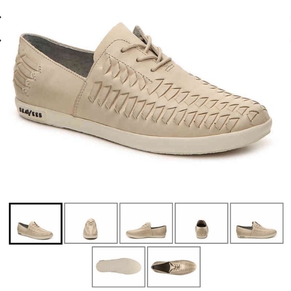 SeaVees | Shoes | Seavees Linen Leather Nude Beige Huaraches Loafers ...